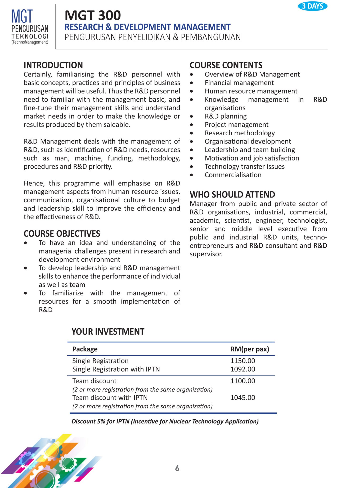 MGT 300 – RESEARCH & DEVELOPMENT MANAGEMENT (PENGURUSAN PENYELIDIKAN ...