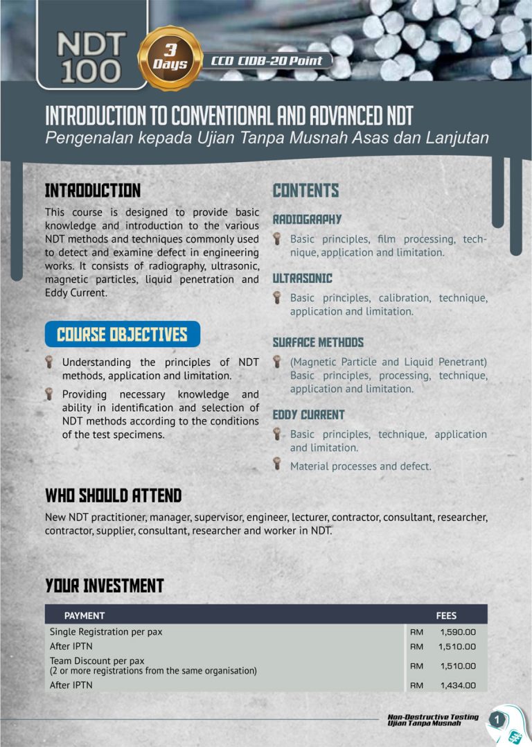 Non Destructive Testing – Centre of Nuclear Excellence Malaysia