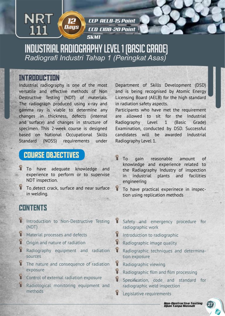 Non Destructive Testing – Centre of Nuclear Excellence Malaysia