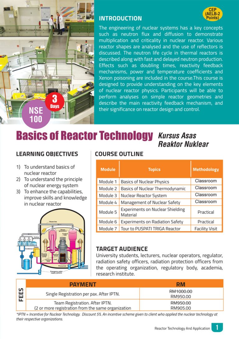 Nuclear Science and Engineering – Centre of Nuclear Excellence Malaysia