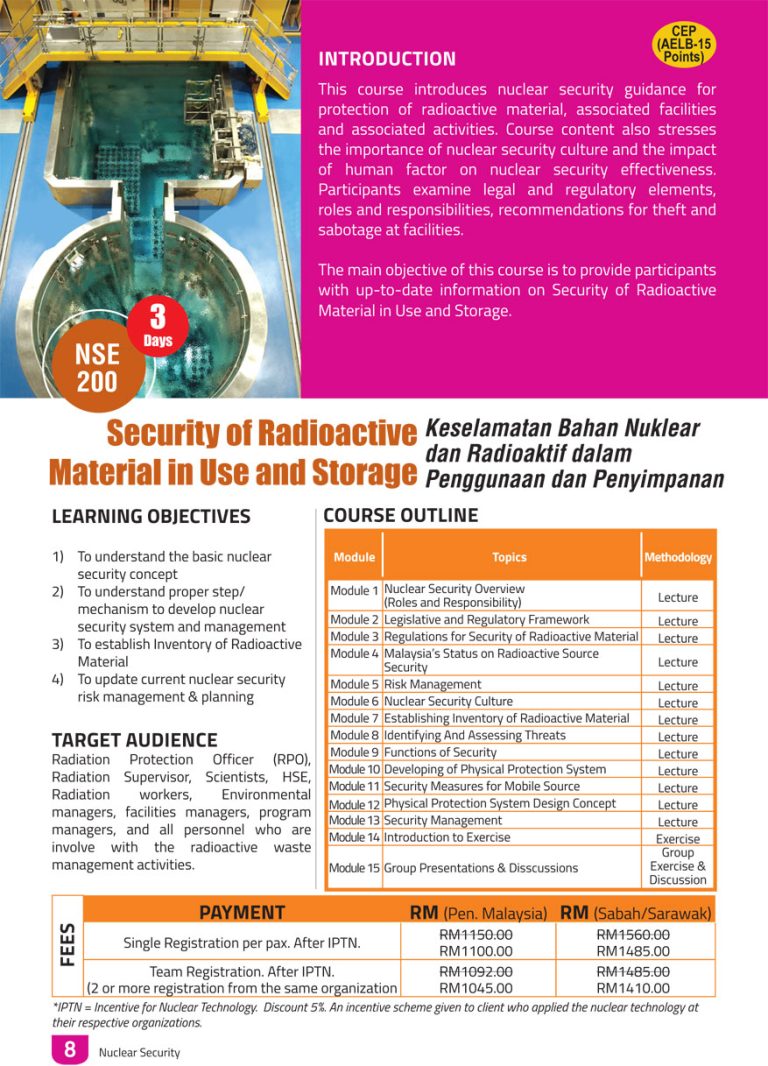Nuclear Science and Engineering – Centre of Nuclear Excellence Malaysia