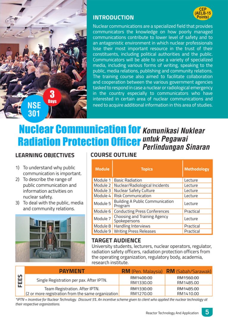 Nuclear Science and Engineering – Centre of Nuclear Excellence Malaysia