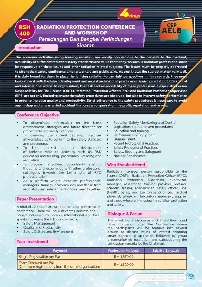 Radiation Safety and Health – Centre of Nuclear Excellence Malaysia